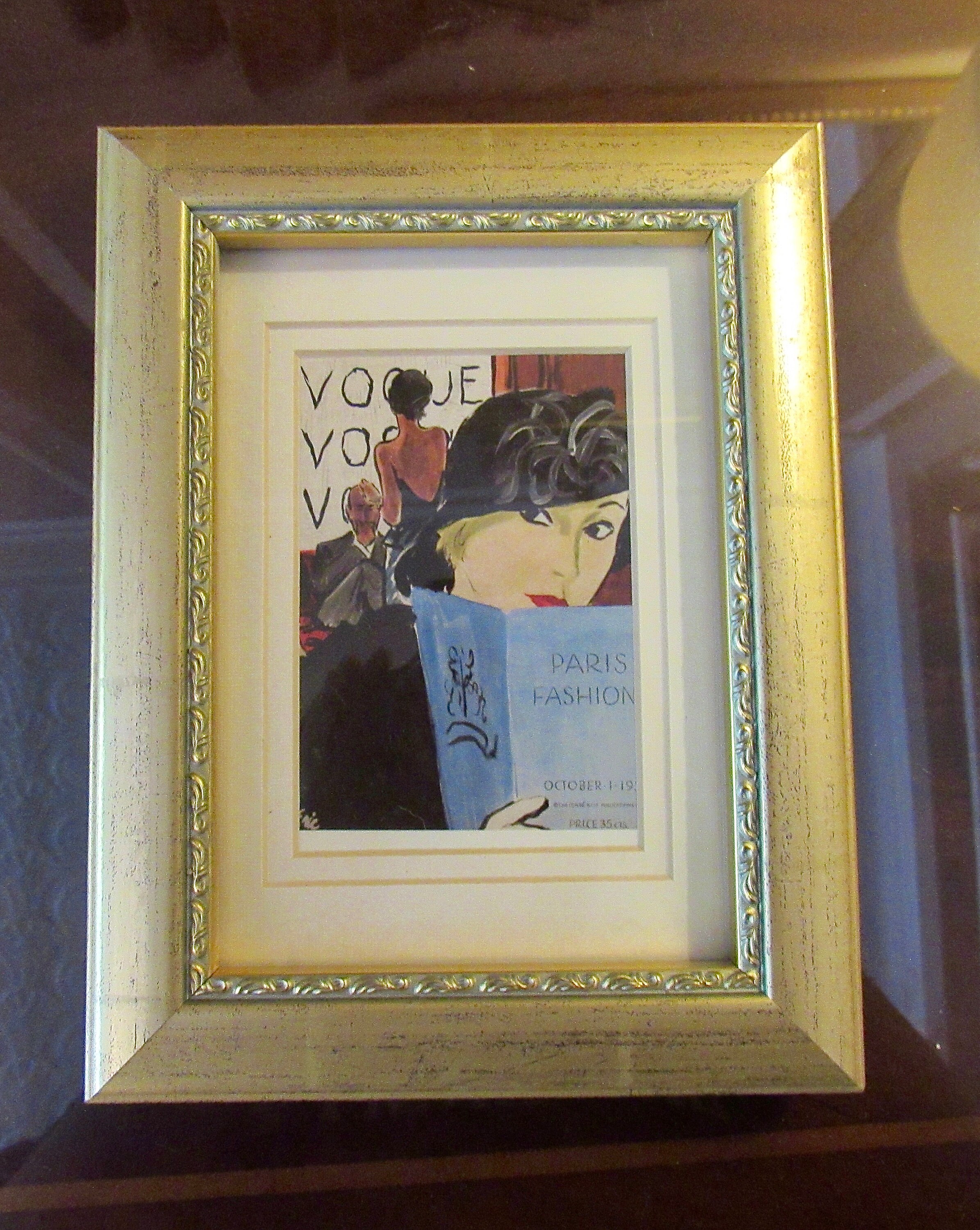 Gold Framed Vogue Magazine Cover Postcard, Vogue, Gold Framed Art, Gold ...