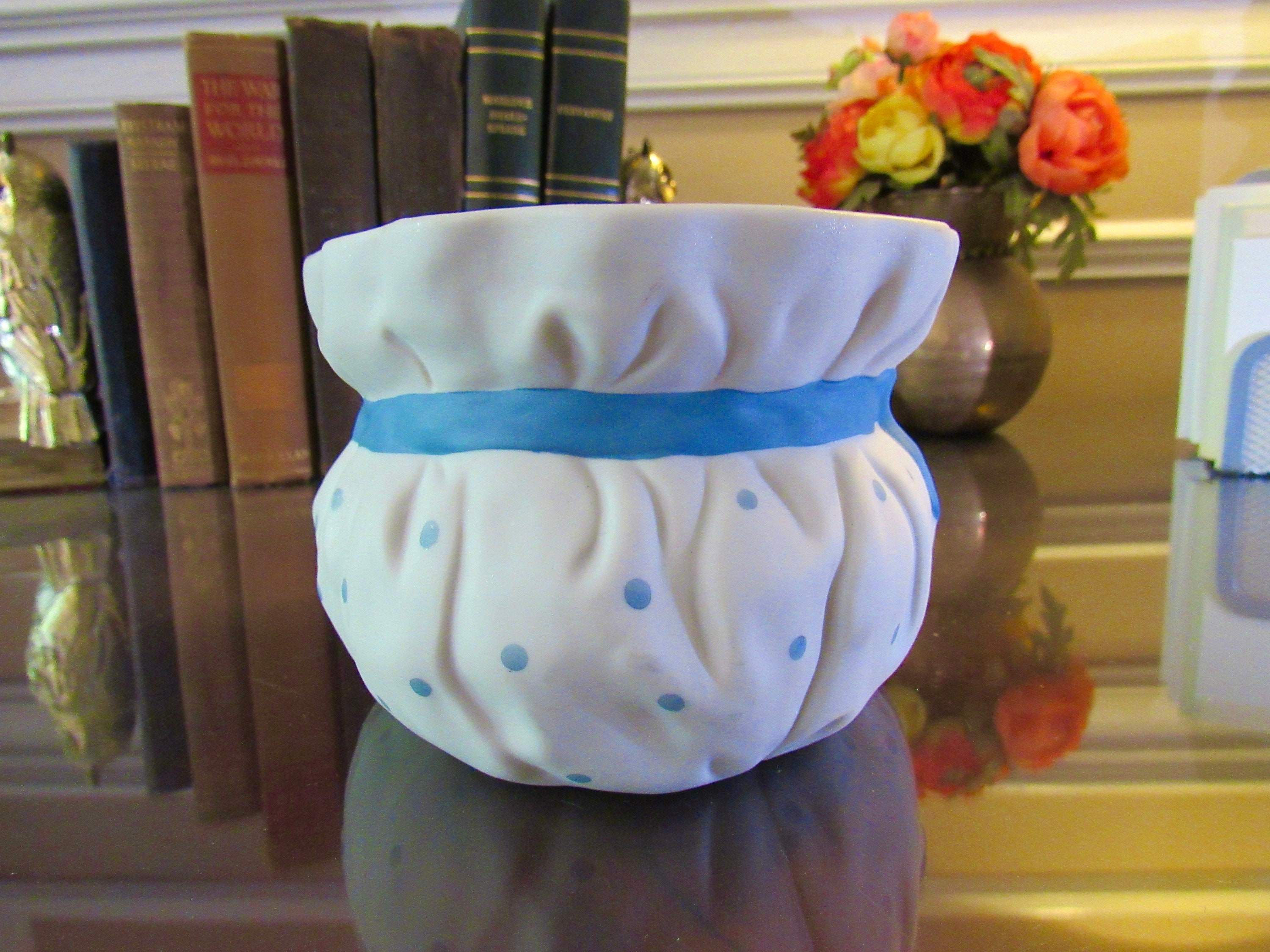 Ceramic Bow Planter Vintage Planter Blue Bow Planter Blue - Etsy