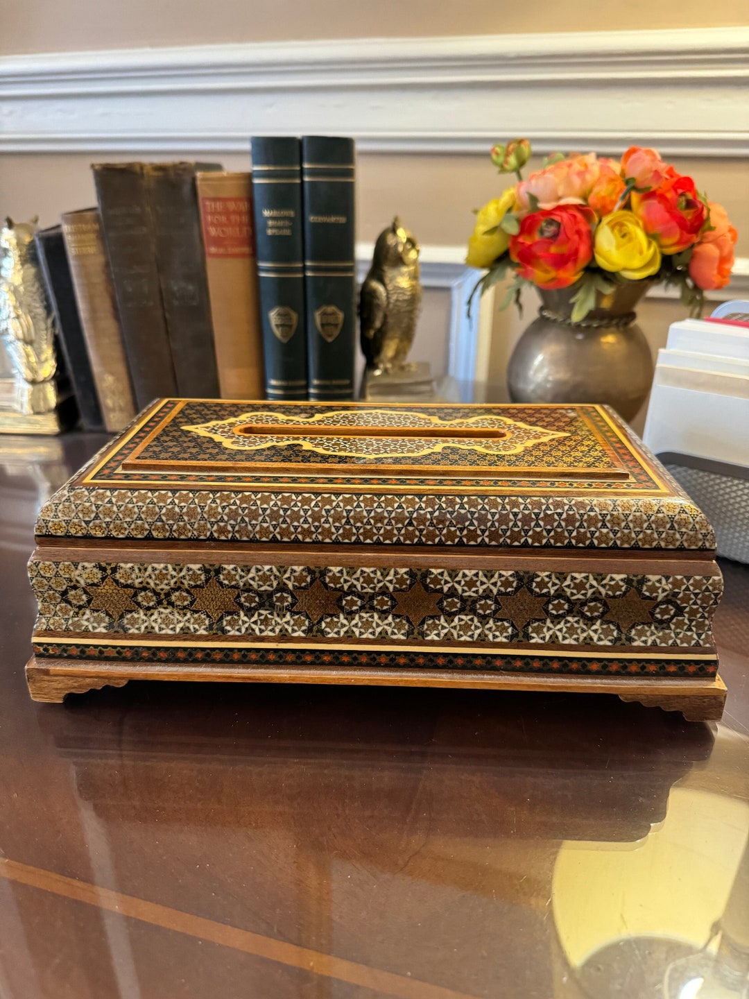 Persian Mosaic Box, Persian Mosaic Tissue Box, Khatam Box, Khatam ...