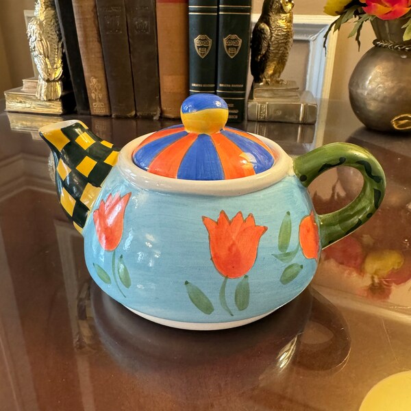 Handpainted Teapot - Etsy