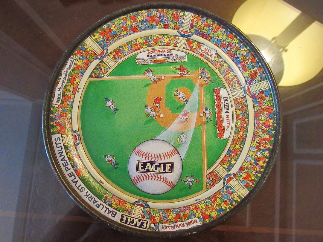Vintage Eagle Ballpark Style Peanuts Metal Tin Round Baseball - Etsy