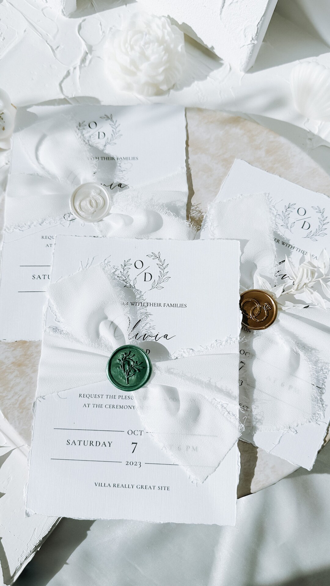Personalized Wedding Invitation on Cotton Paper | Deckled Edge Paper ...