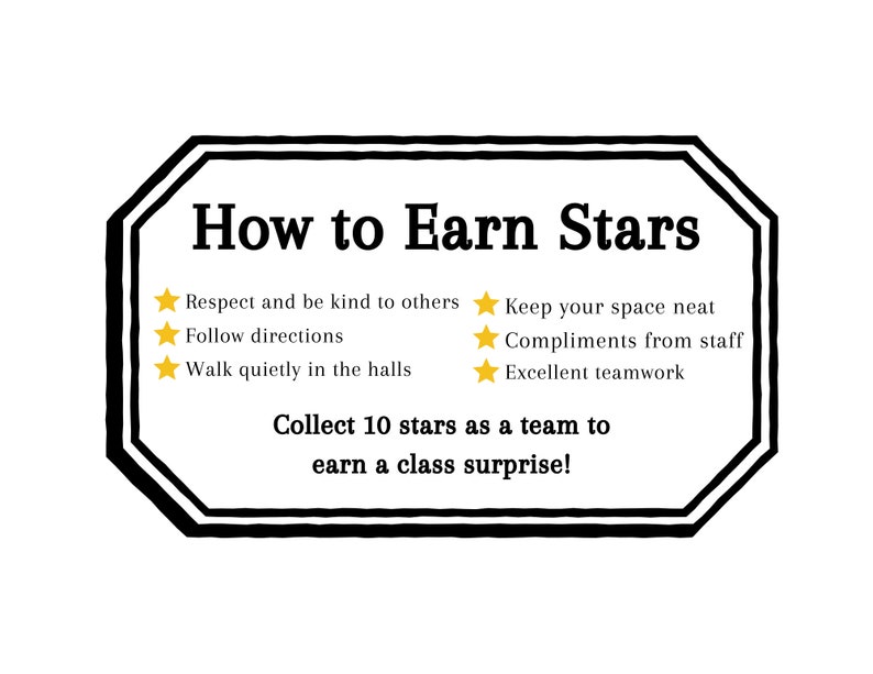 Classroom Management Whole Class Reward System Star Jar - Etsy