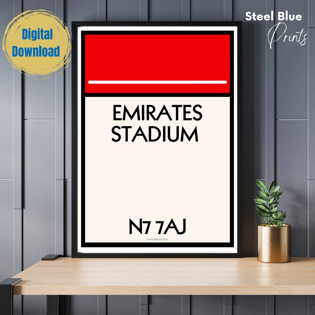 Arsenal Emirates Stadium Poster Memorabilia | Wall Art | Monopoly Print ...