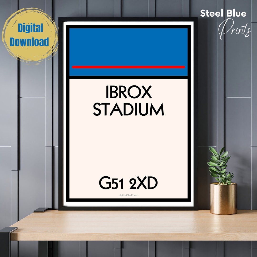 Rangers FC - Ibrox Stadium Poster Memorabilia | Wall Art | Monopoly ...