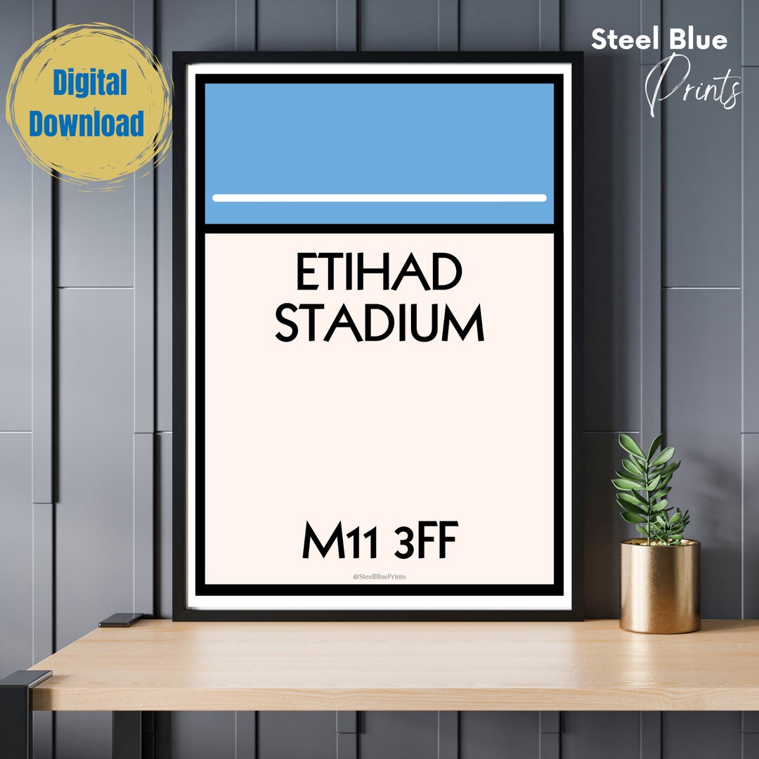 Manchester City Etihad Stadium Poster Memorabilia | Wall Art | Monopoly ...