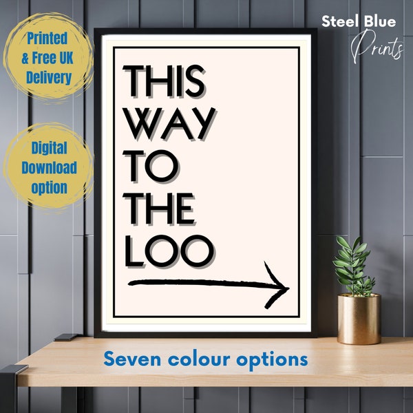 Toilet This Way Print - Etsy UK