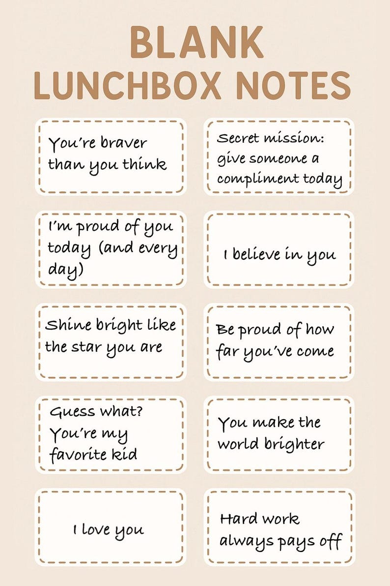 Printable Lunchbox Notes Bundle | Jokes, Encouragement & Blank Cards ...