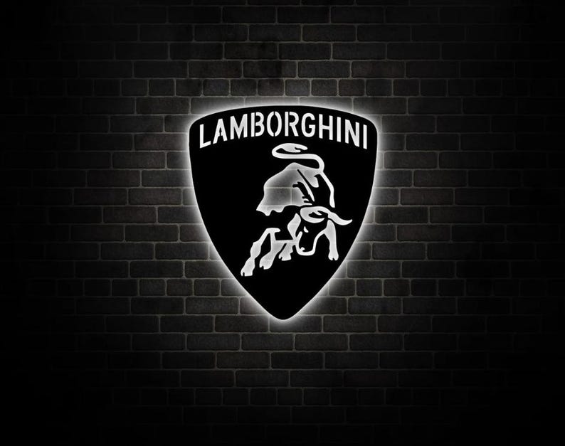 Lamborghini Led Sign Lamborghini Fans Led Light Lighted Garage Decor ...