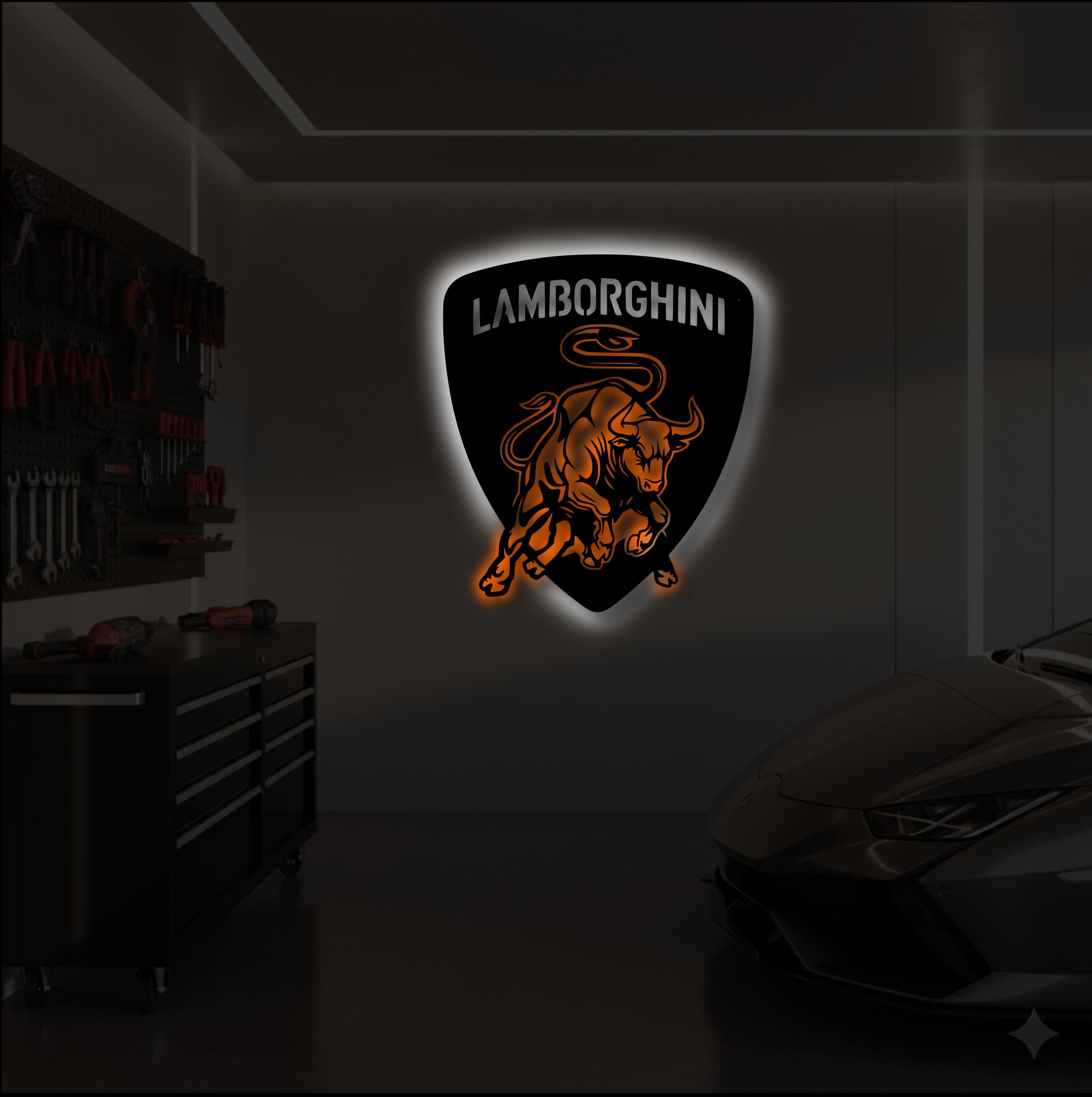Lamborghini Led Sign - Lamborghini Fans Led Light - Lighted Garage ...