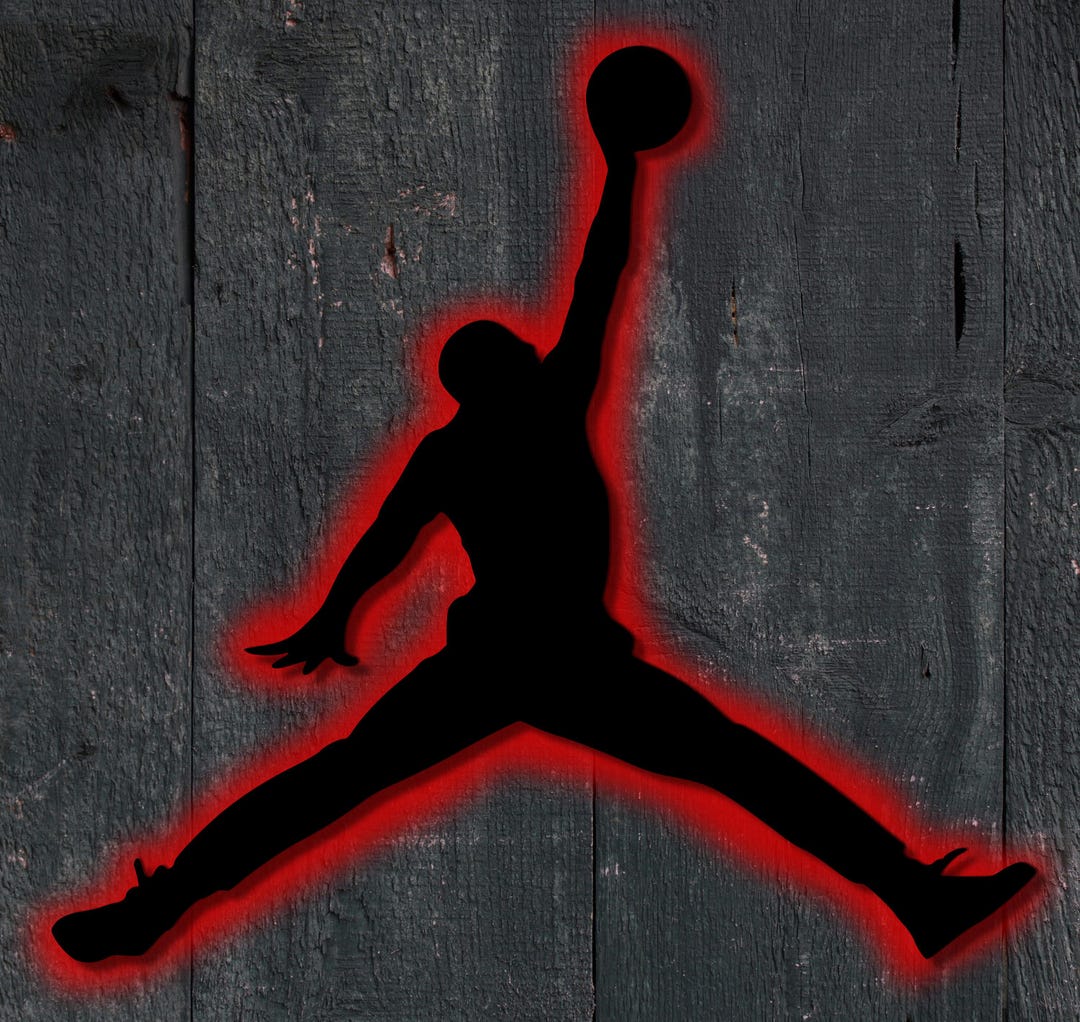 Michael Jordan Jumpman Metal Led Wall Sign, RGB Metal Wall Led Decor ...