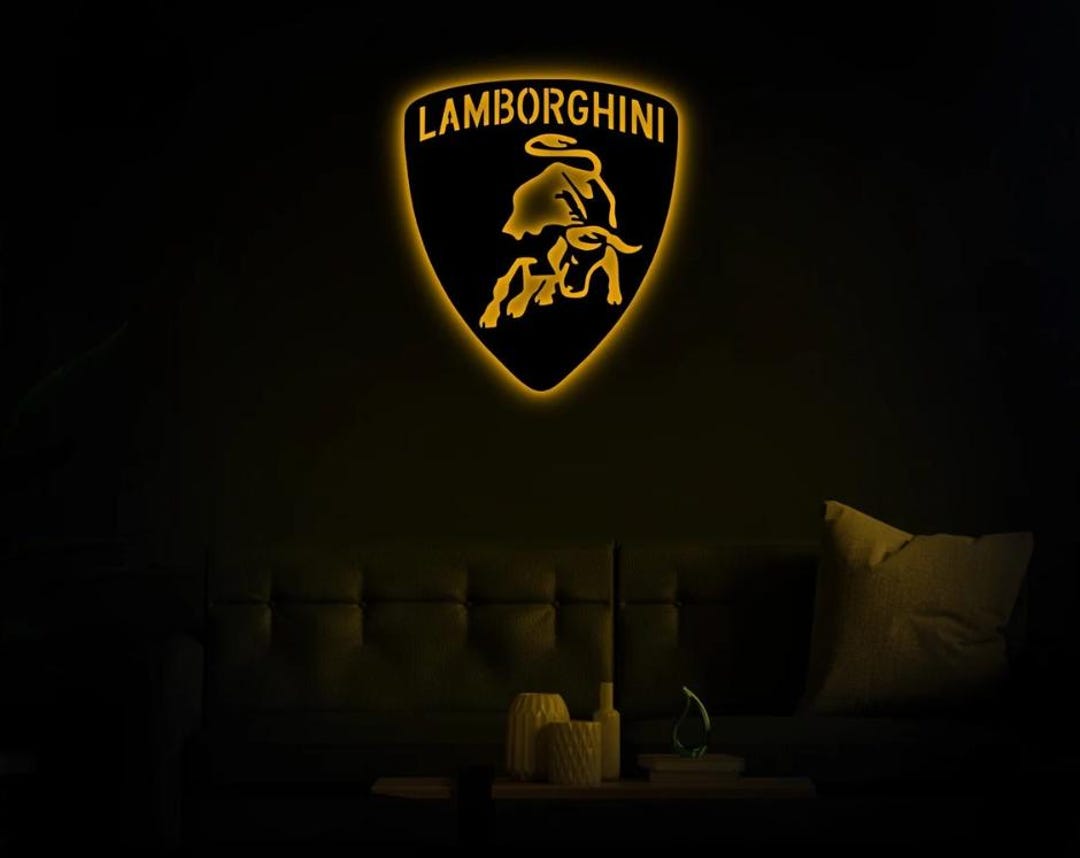 Lamborghini Led Sign Lamborghini Fans Led Light Lighted Garage Decor ...