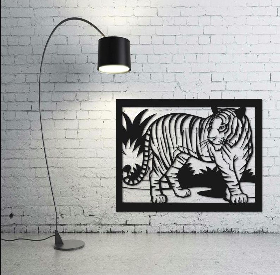 Animal Metal Sign, Animal Metal Wall Art, Tiger Metal Decor, Tiger ...