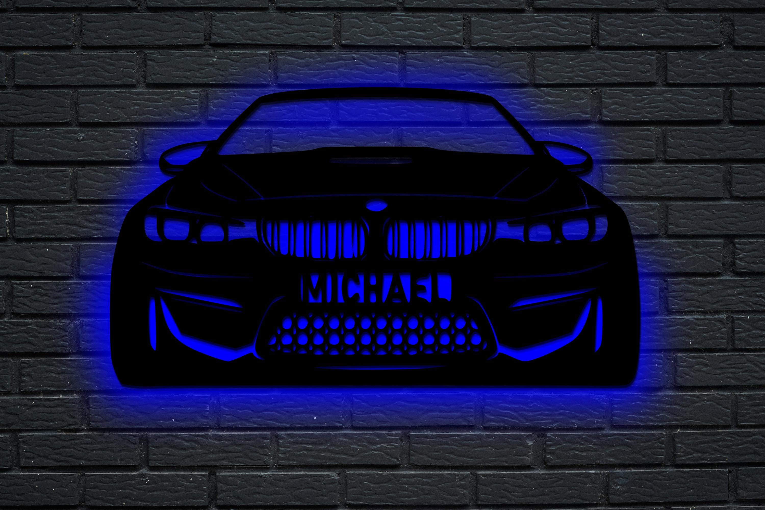 BMW M4 Silhouette, Led Lighted BMW Car Front View Silhouette, Custom ...