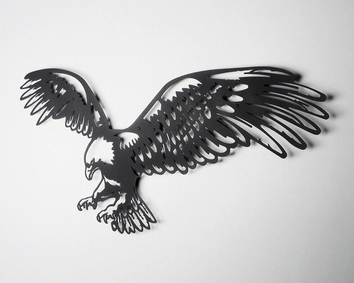 Large Metal Eagle Wall Art, Metal Wall Decor, Living Room Wall Art ...