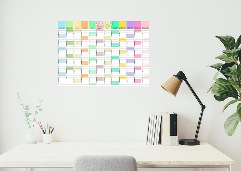 Pastel Colour 2025 Planner A0 to A4 Sizes - Etsy
