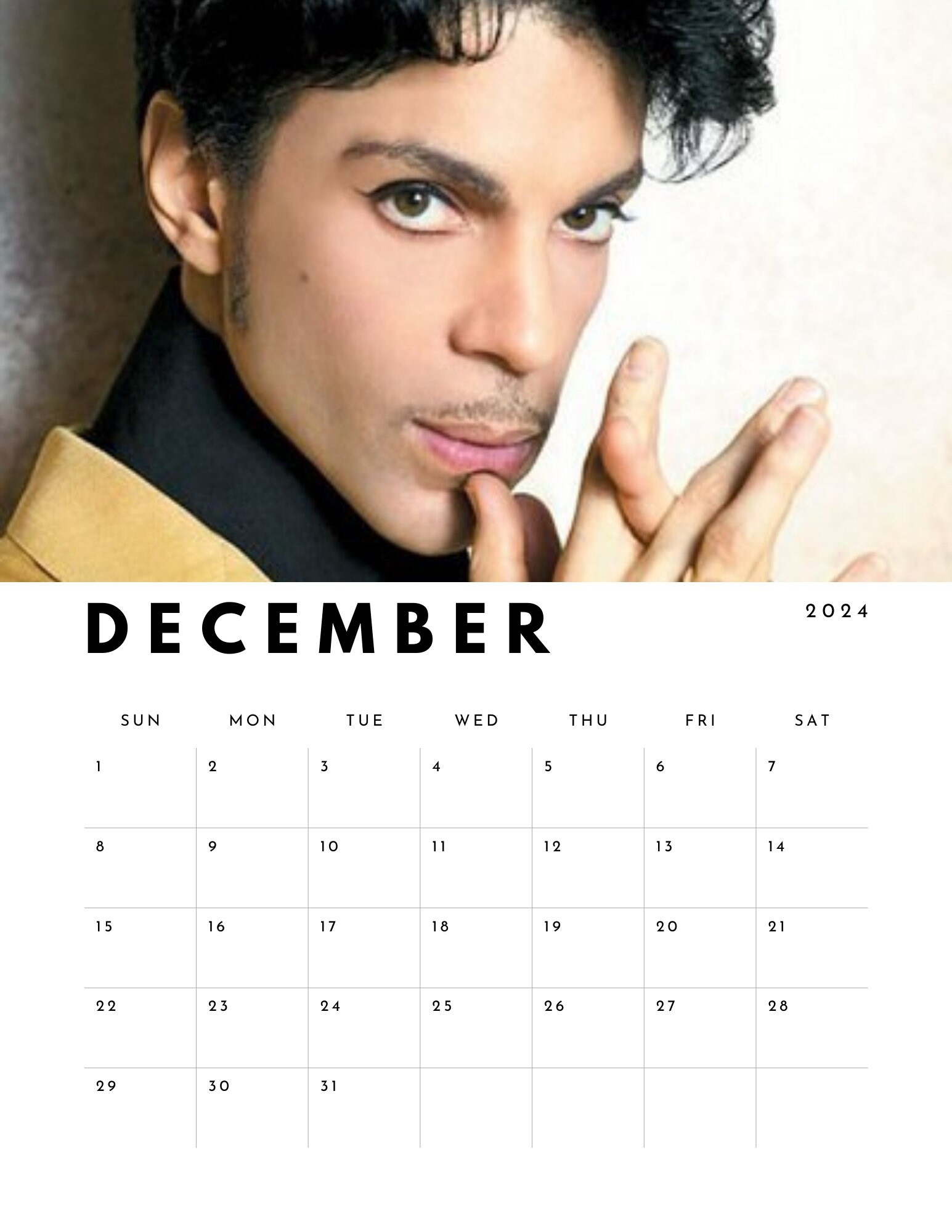 Prince 2024 Calendar digital Download - Etsy Australia