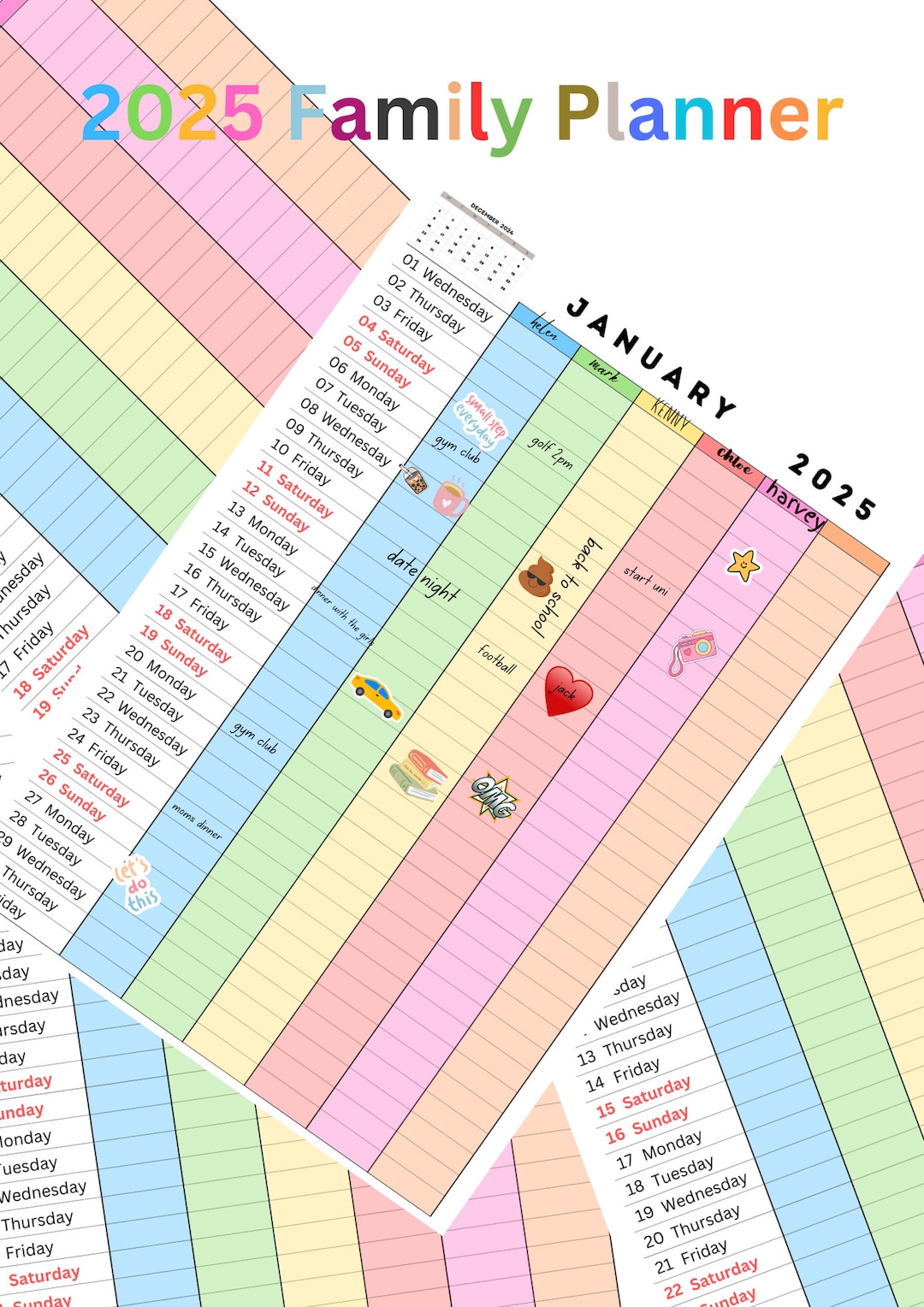 2025 Family Planner A3 Size Wall Calendar - Planner - Etsy