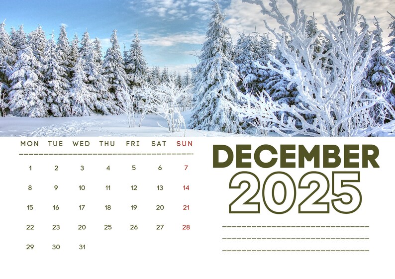 2025 Countryside Calendar A4 Size - Etsy
