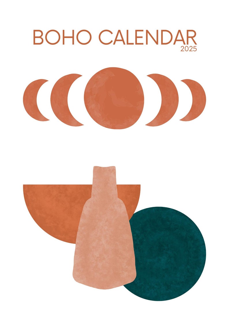 Boho 2025 Calendar - Etsy
