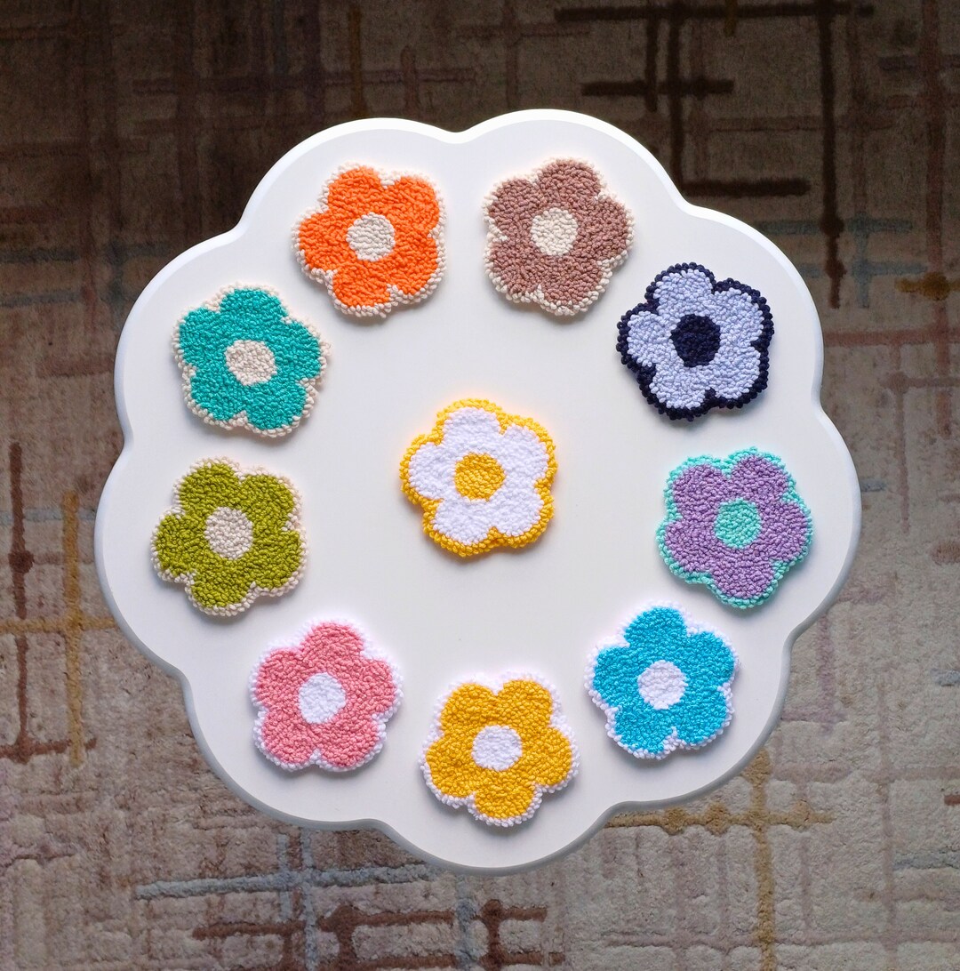 Car Coasters,punch Needle Coaster,car Accessories,car Decoration ...