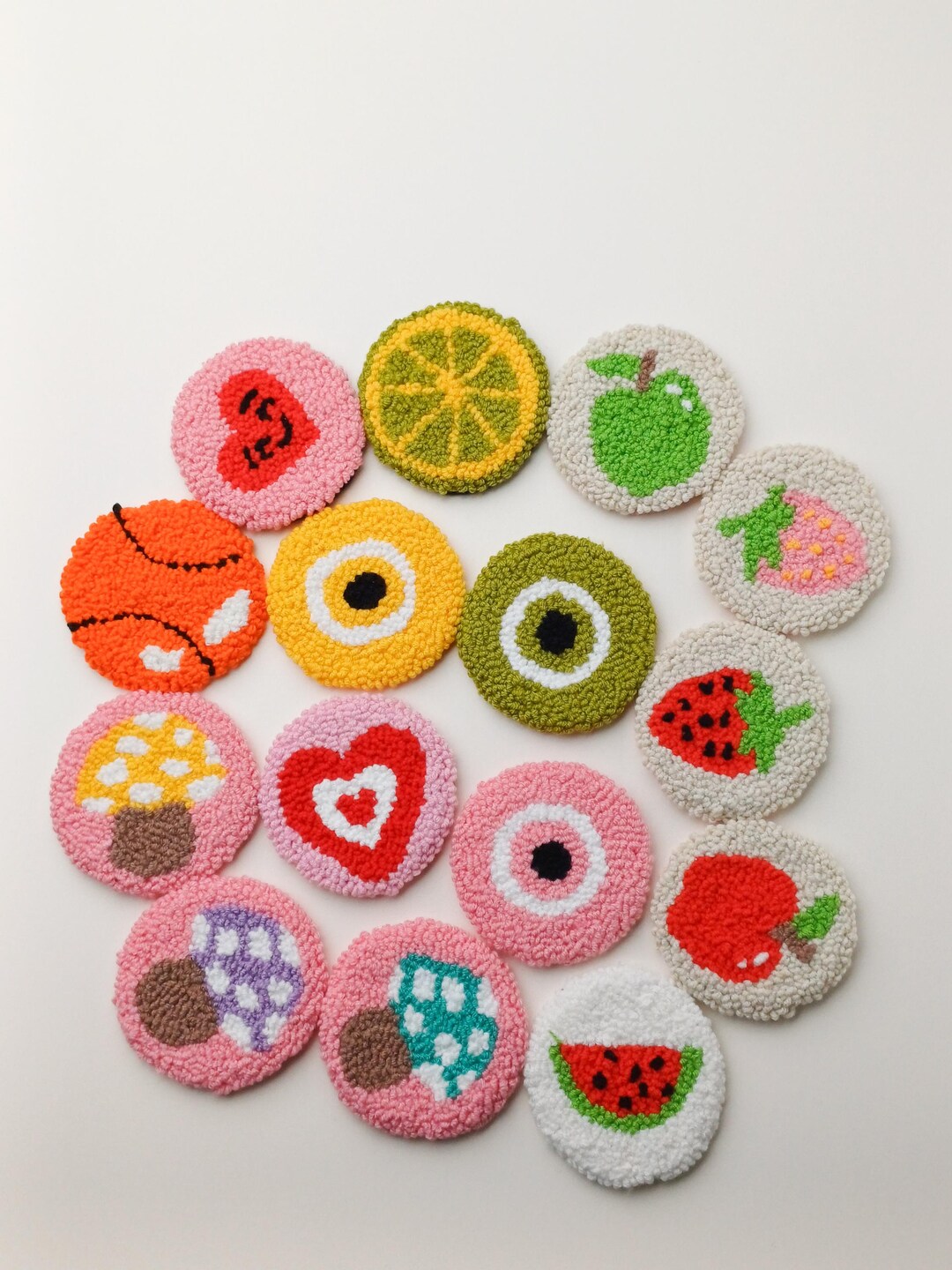 Car Coasters,punch Needle Coaster,car Accessories,car Decoration ...