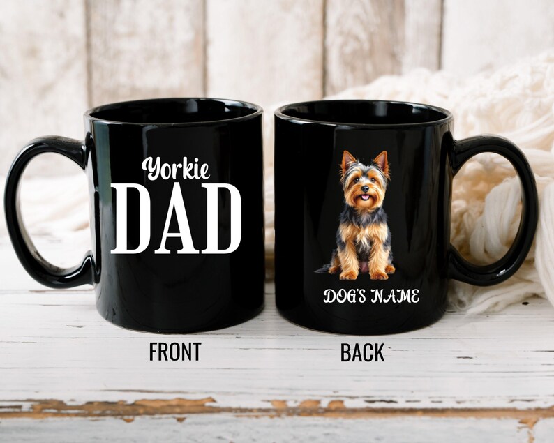 Personalized Yorkie Dad Mug: Custom Yorkshire Terrier Gift - Etsy