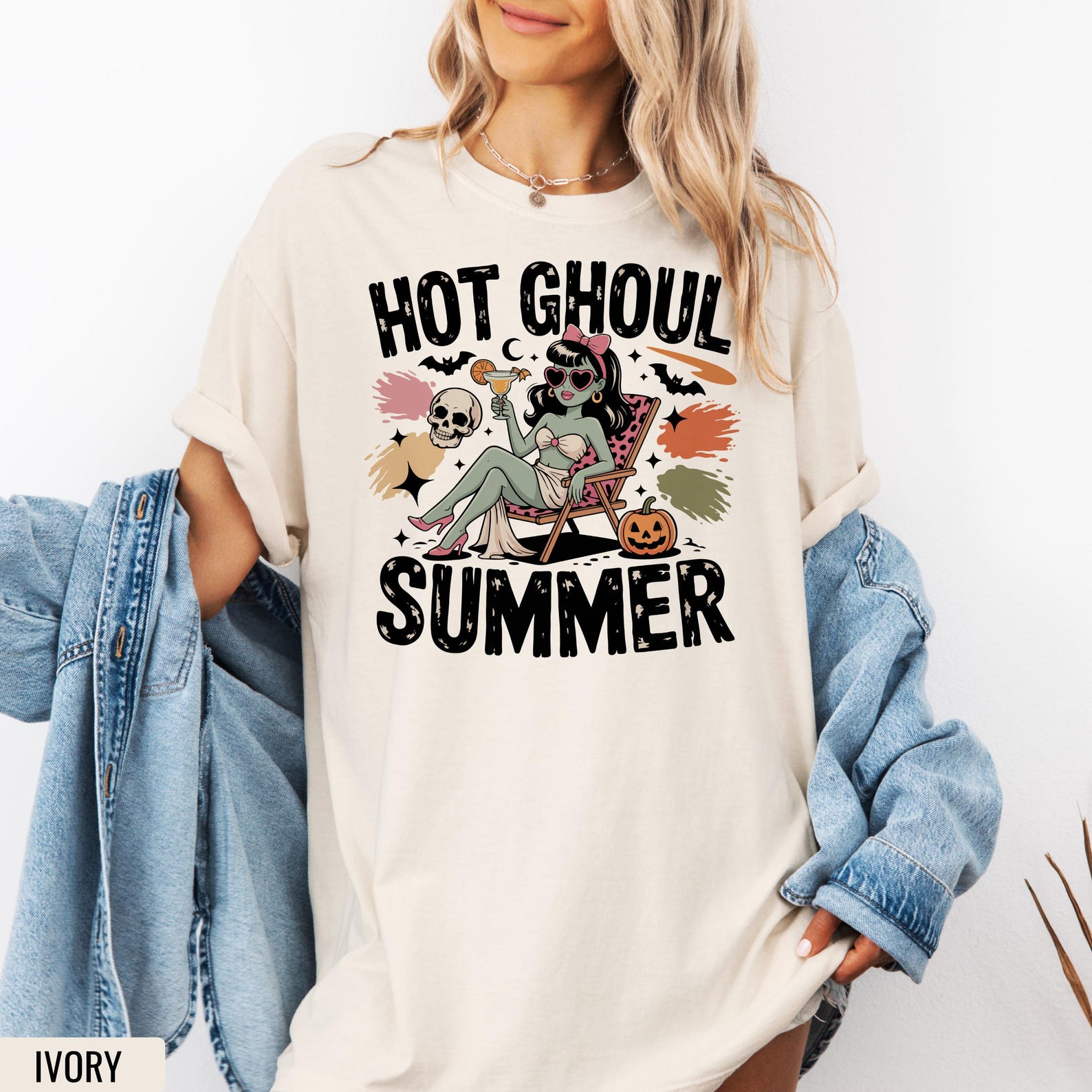 Funny Halloween Shirt, Hot Ghoul Summer Tee, Spooky Summerween Beach ...