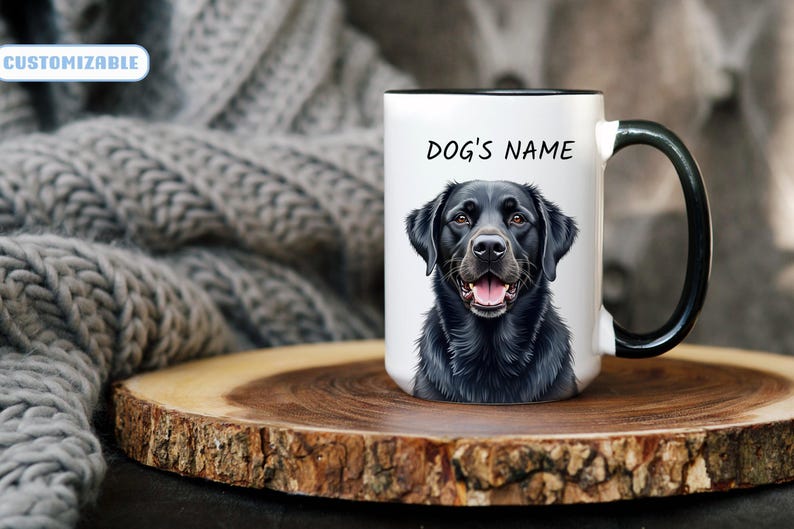 Personalized Black Labrador Dog Mug, Custom Pet Portrait Mug - Etsy