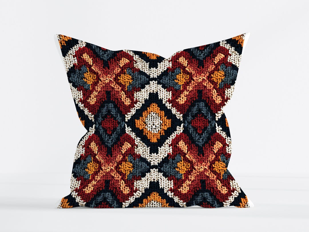 Aztec Woven Pillow, Geometric Tapestry Design - Etsy