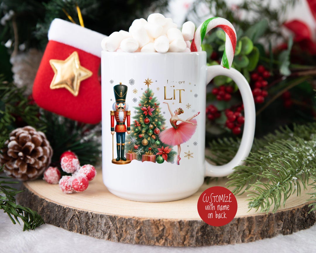 Christmas Tree Nutcracker Mug, Large Coffee Mug, Custom Name Mug ...