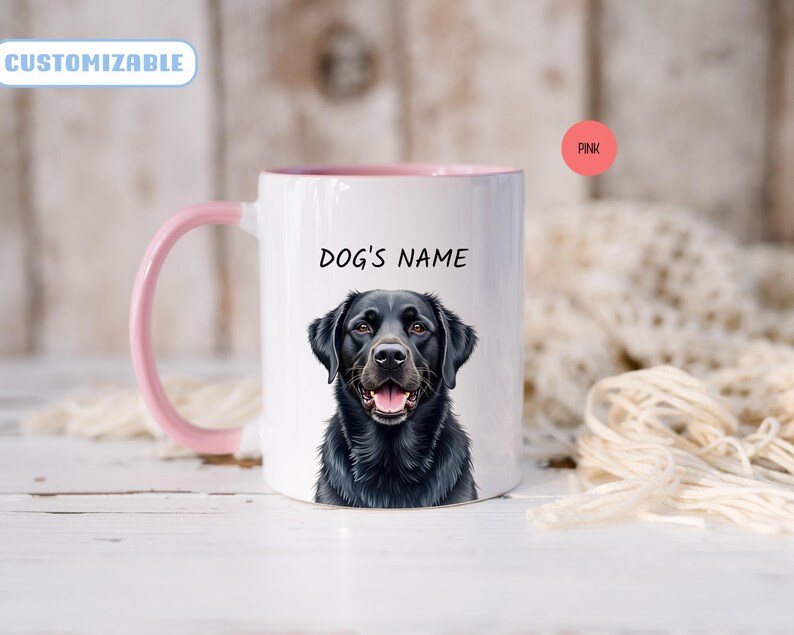 Personalized Black Labrador Dog Mug, Custom Pet Portrait Mug - Etsy