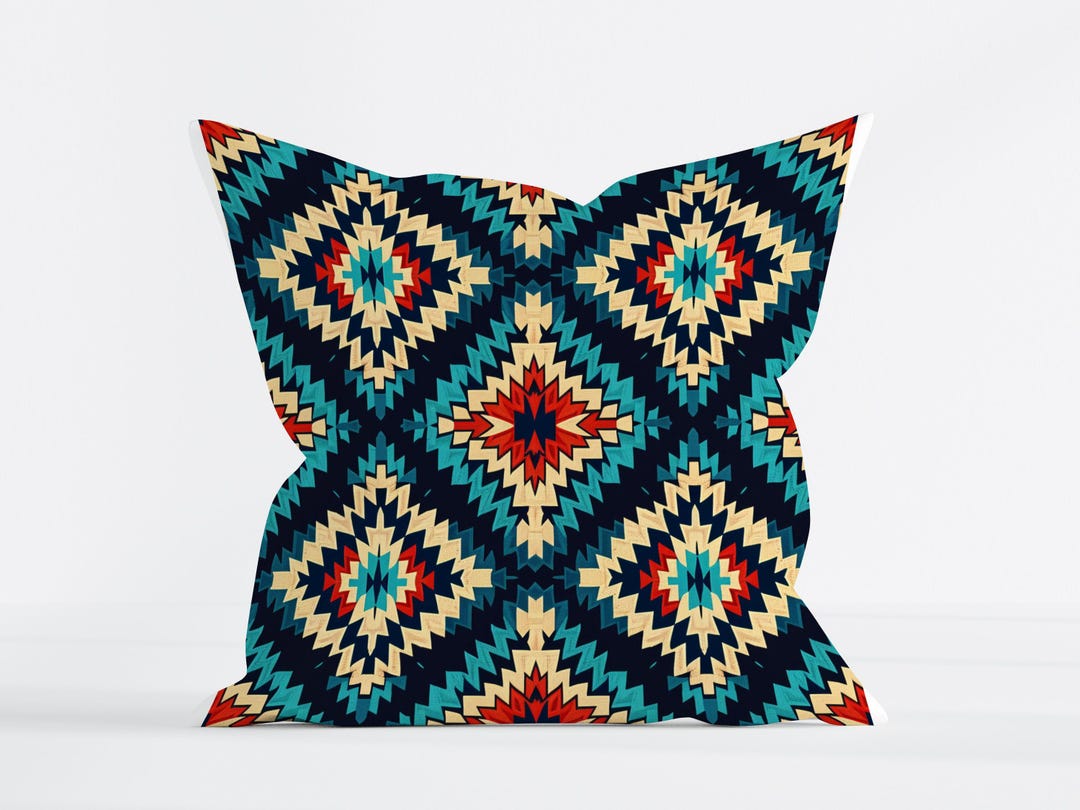Aztec Woven Pillow: Vibrant Mexican Home Decor - Etsy