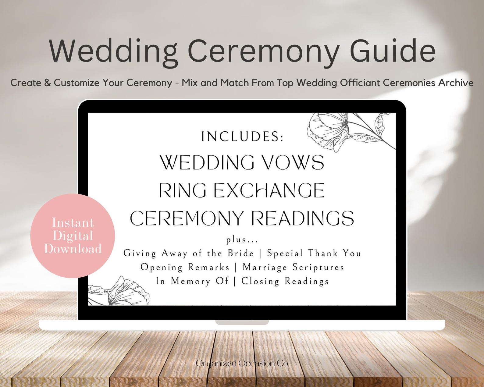 Wedding Ceremony Custom Creation Guide, Officiant Template, Wedding ...