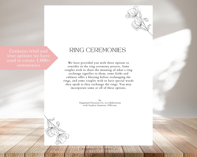 Wedding Ceremony Custom Creation Guide, Officiant Template, Wedding ...