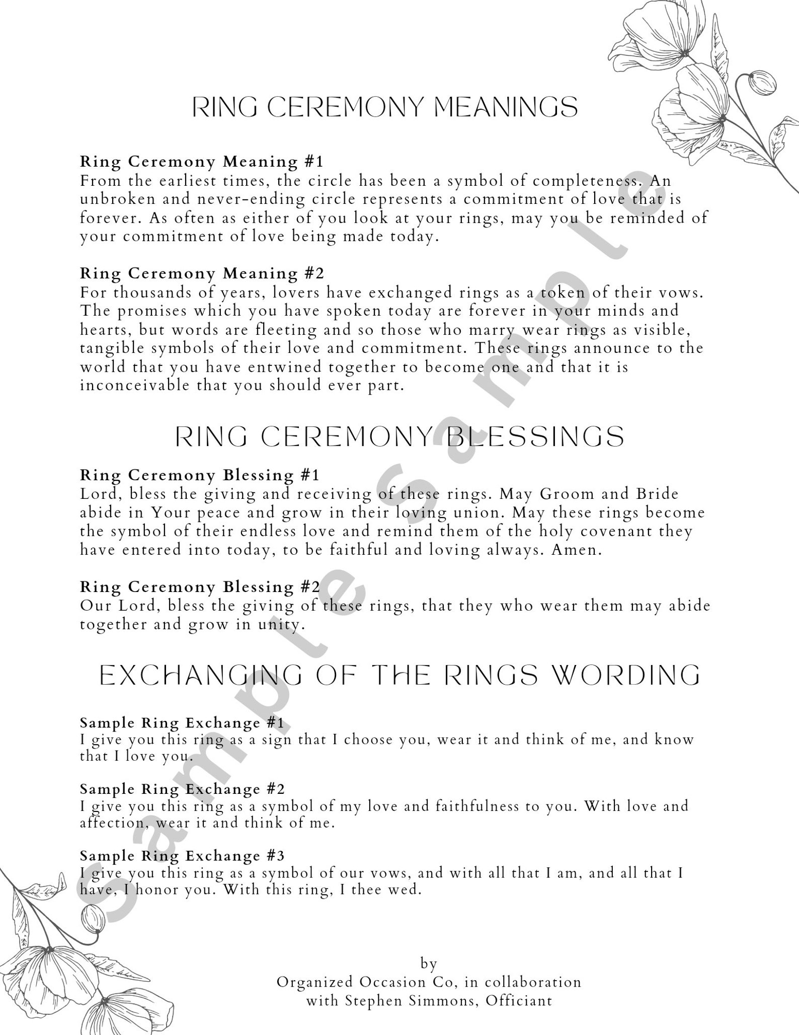 Wedding Ring Exchange Ceremony, Marriage, Wedding Planner, DIY Custom ...