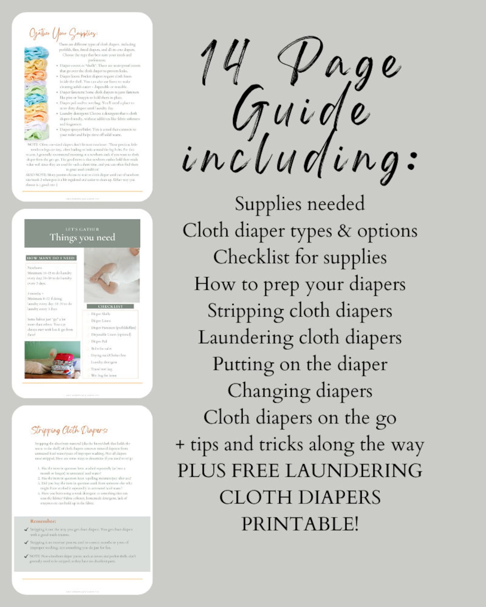 Cloth Diapers Beginner Guide Ebook, Sustainable Parenting, Instant ...