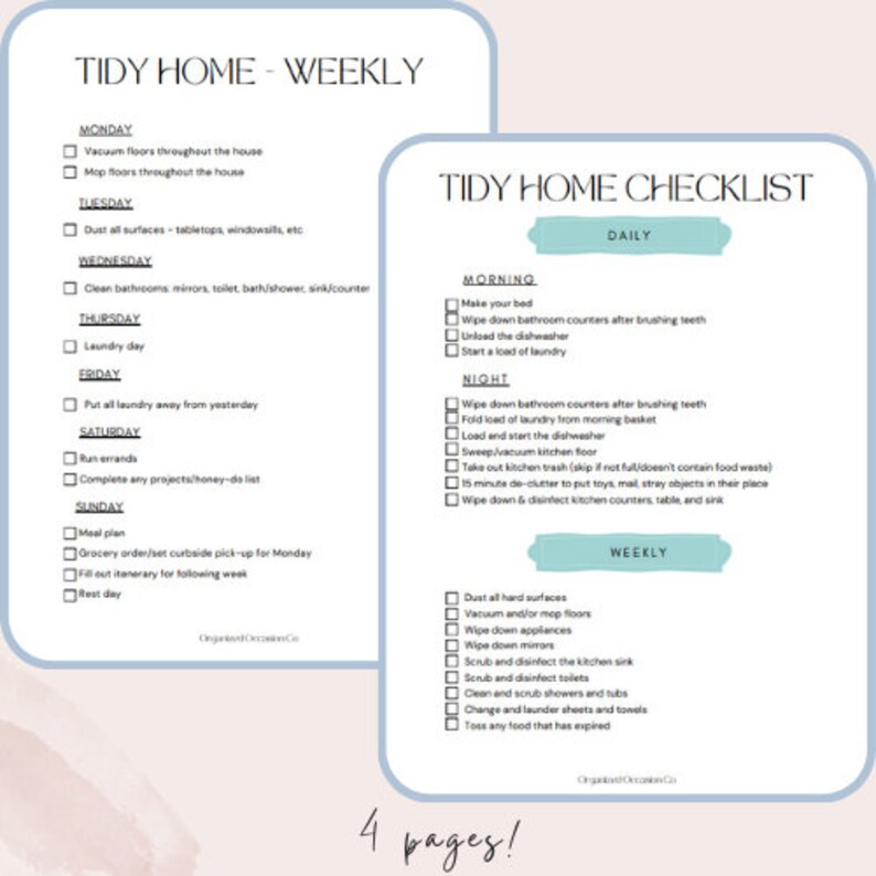Editable Cleaning Schedule Template, Daily, Weekly, Monthly, Annual ...