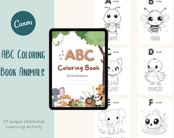 Animals ABC Coloring Book for Kids - Etsy