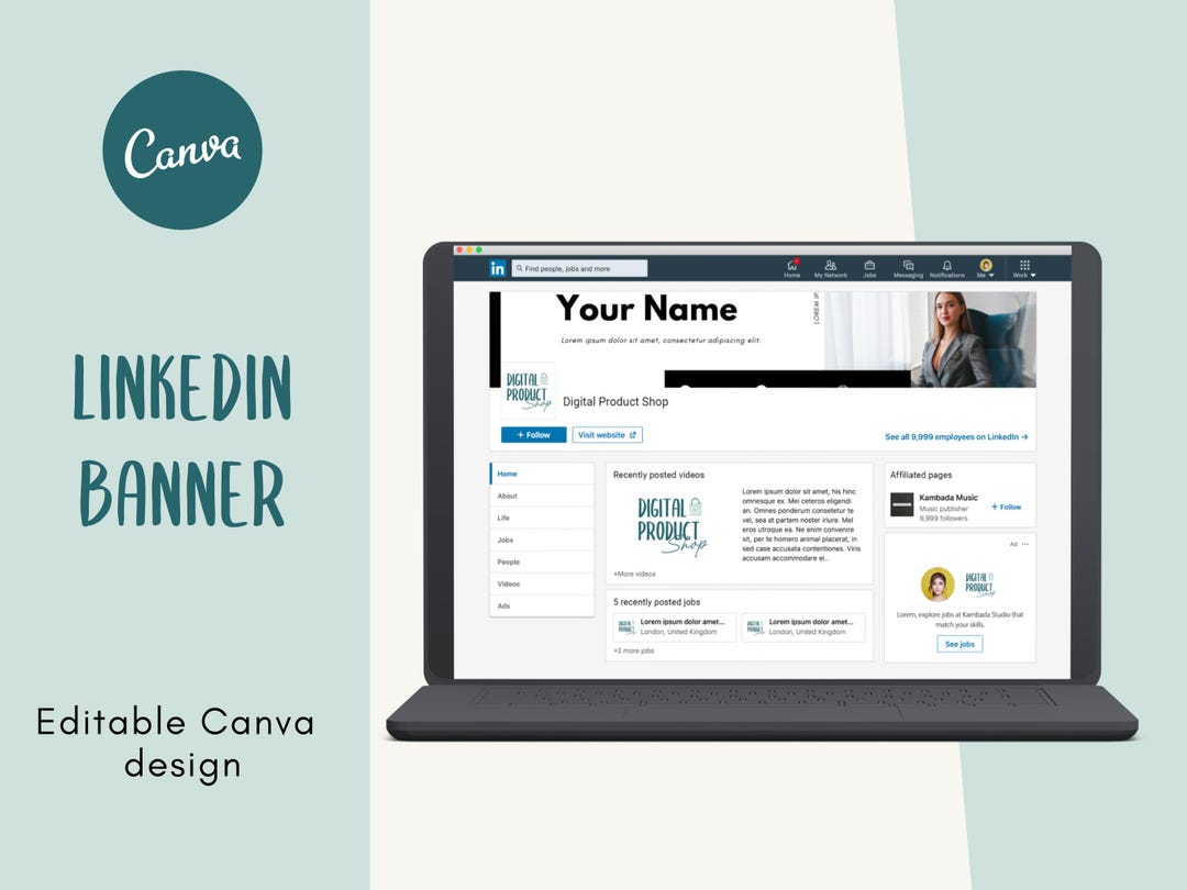 Customizable Linkedin Header Template for Canva | Professional Banner ...