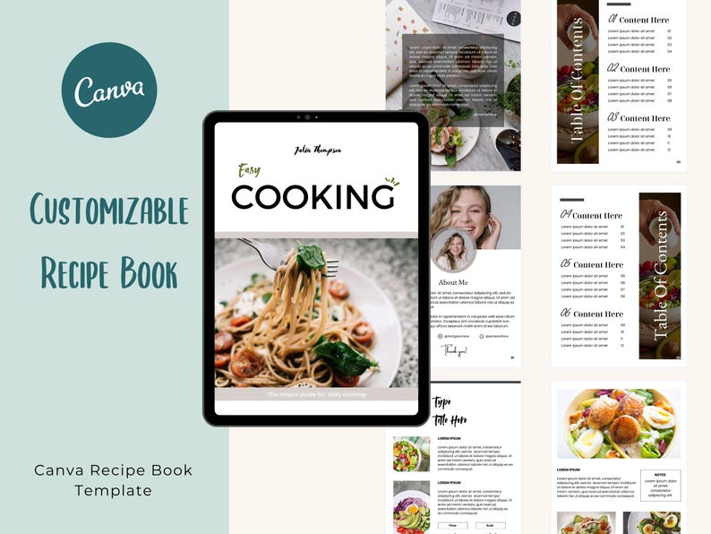 Customizable Recipe Book | Canva Recipe Book Template - Etsy