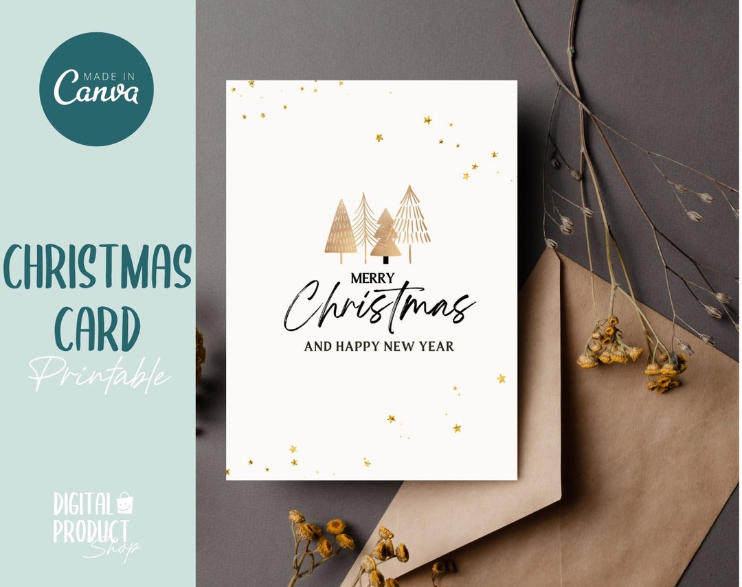 Vertical Christmas Card Printable Instant Download - Etsy