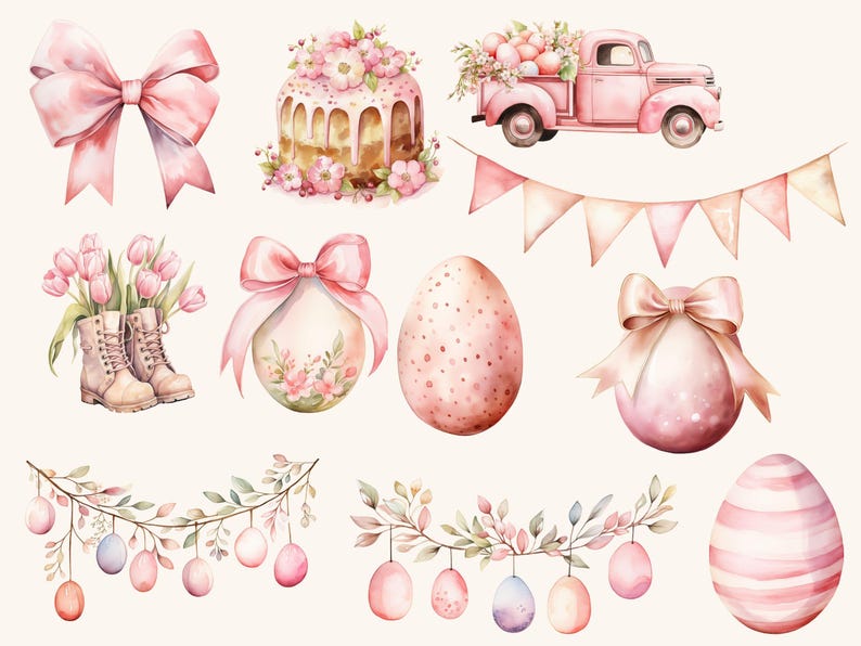 Clipart Easter Watercolor Pink - Clipart PNG Images - Easter Bunnies ...