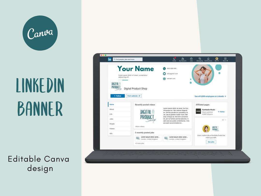 Custom Linkedin Header Template for Canva | Professional Banner Design ...