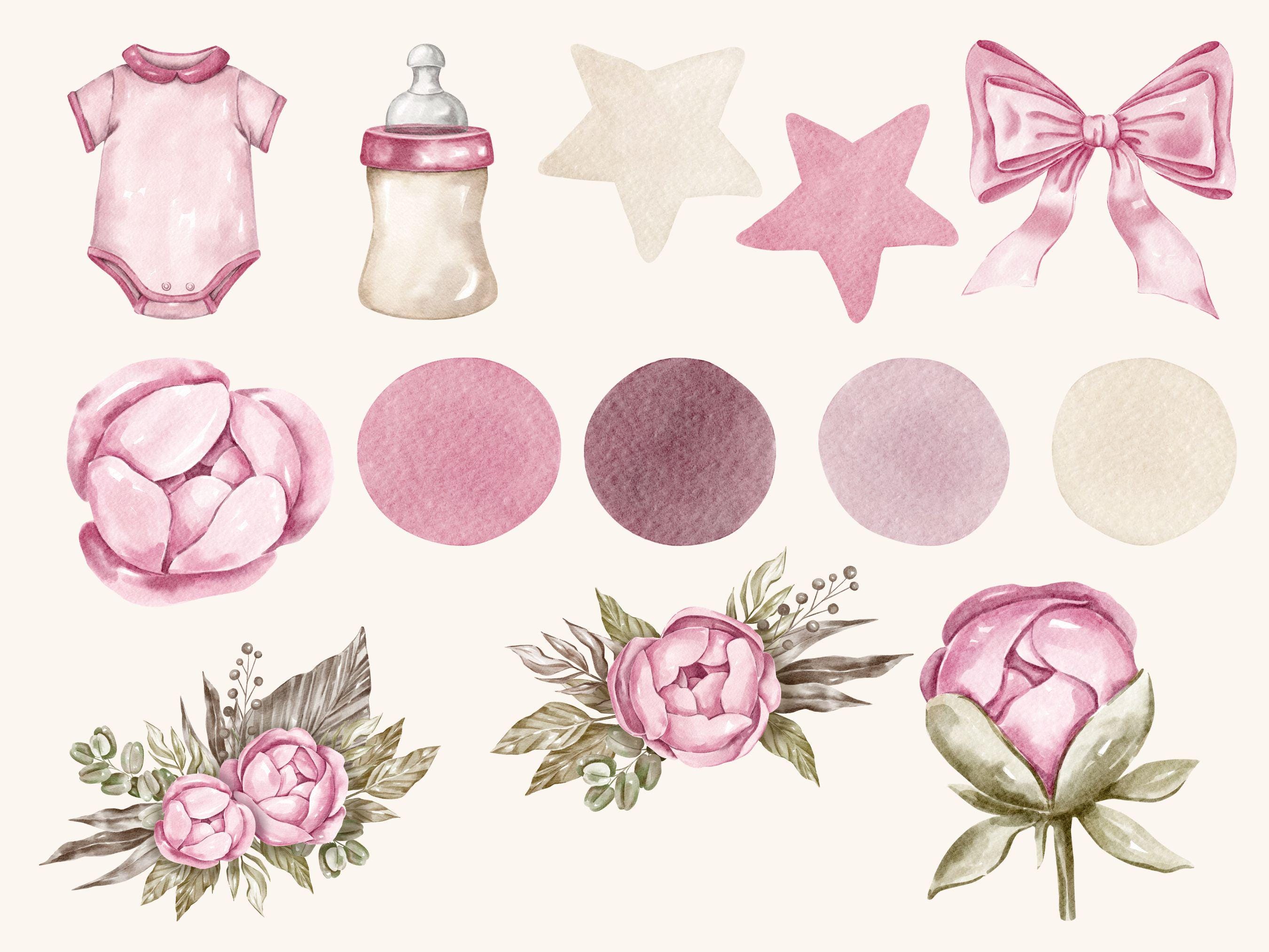 Clipart Baby Theme - Clipart PNG Images - Pink Babyshower Clipart ...