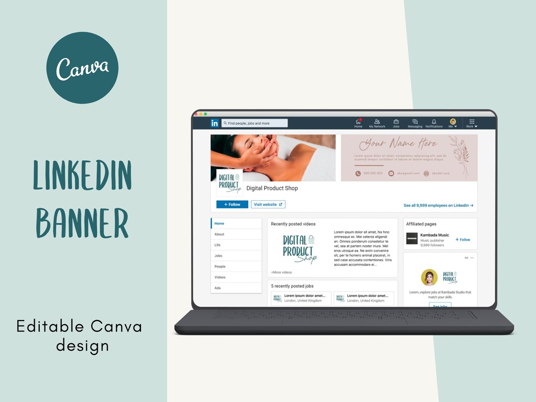 Custom Linkedin Header Template for Canva | Professional Banner Design ...