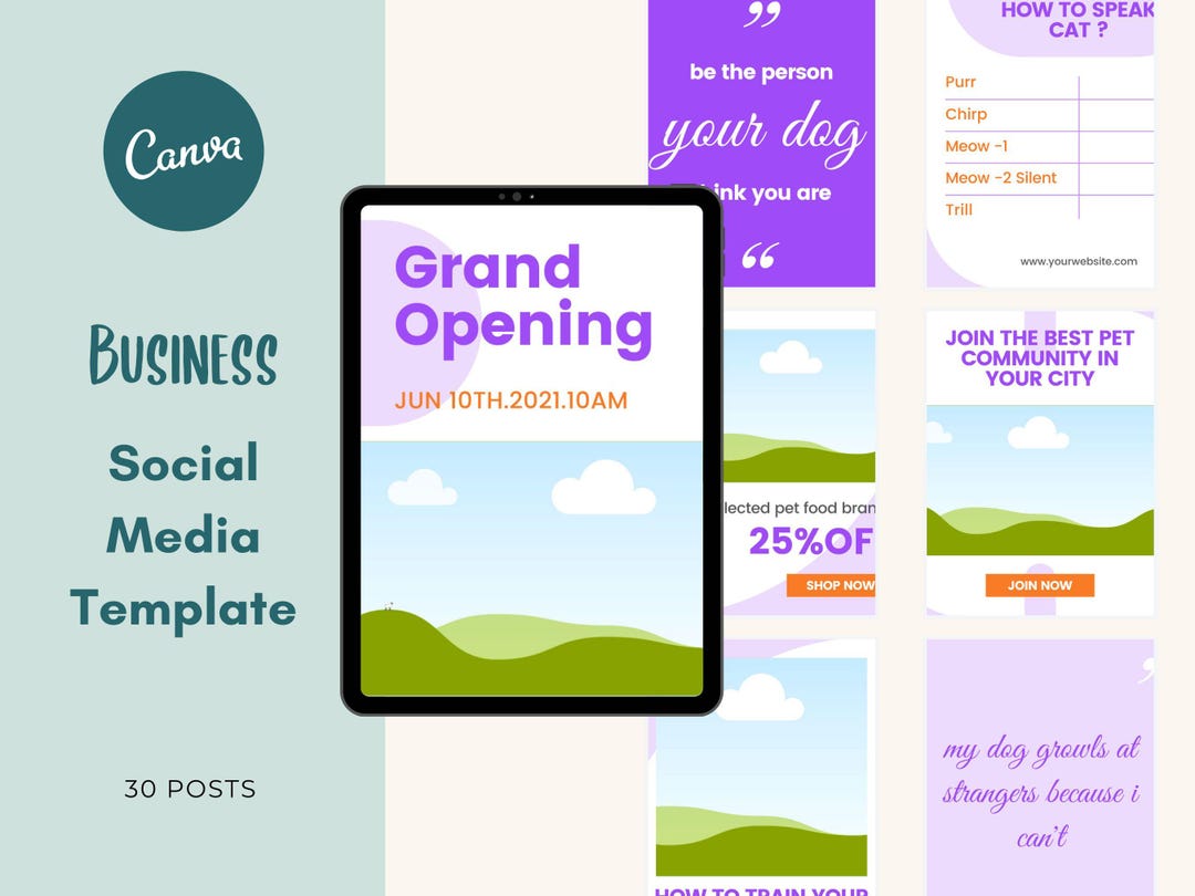 Social Media Template Pack | 30 Editable Canva Templates for Engaging ...
