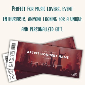 Customizable Concert Ticket Template Red | Editable Canva Design ...