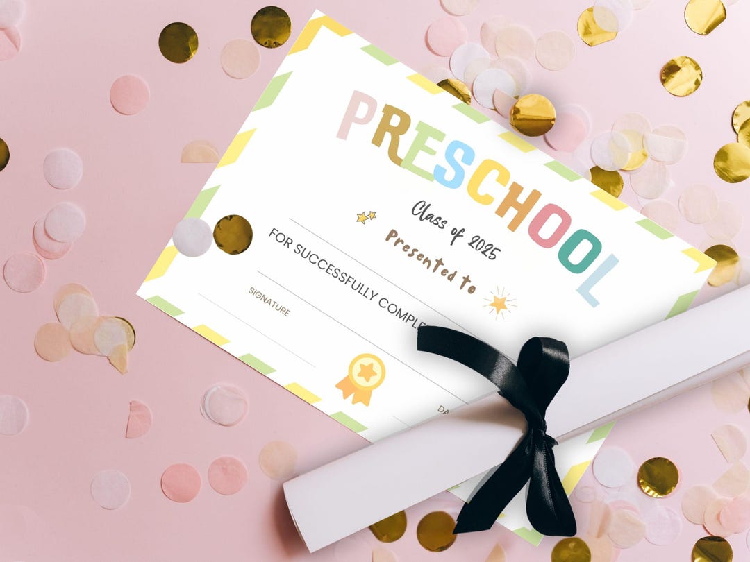 Preschool Graduation Template - Toddler Diploma Preschool - Editable ...