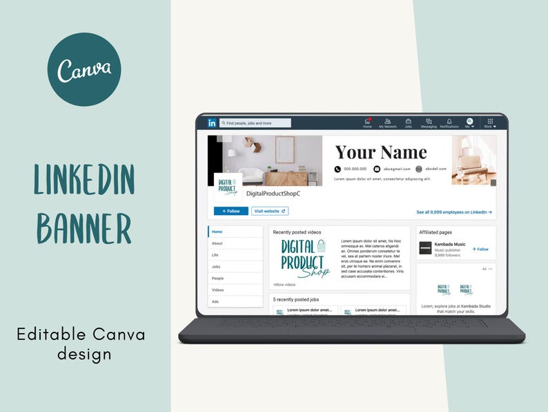 Customizable Linkedin Banner Canva Template | Professional Linkedin ...